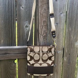 Coach | Bags | Coach Signature Stripe Swingpack Crossbody Bag | Poshmark